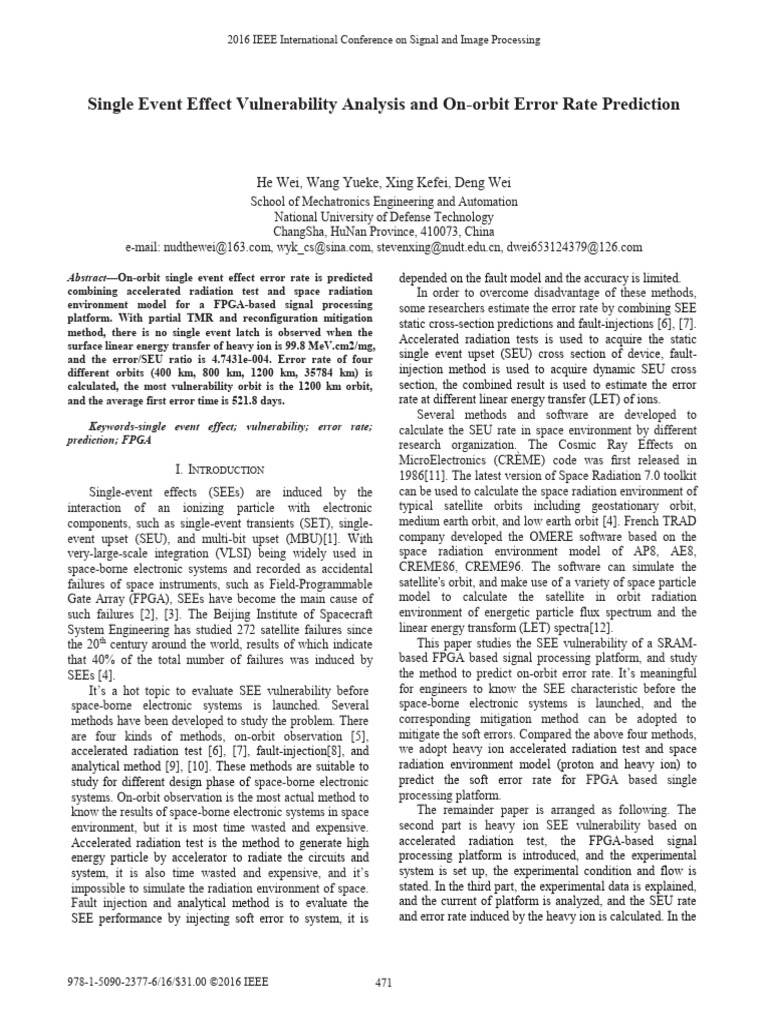 Single Event Effect Analysis for FPGA | PDF | Field Programmable Gate ...
