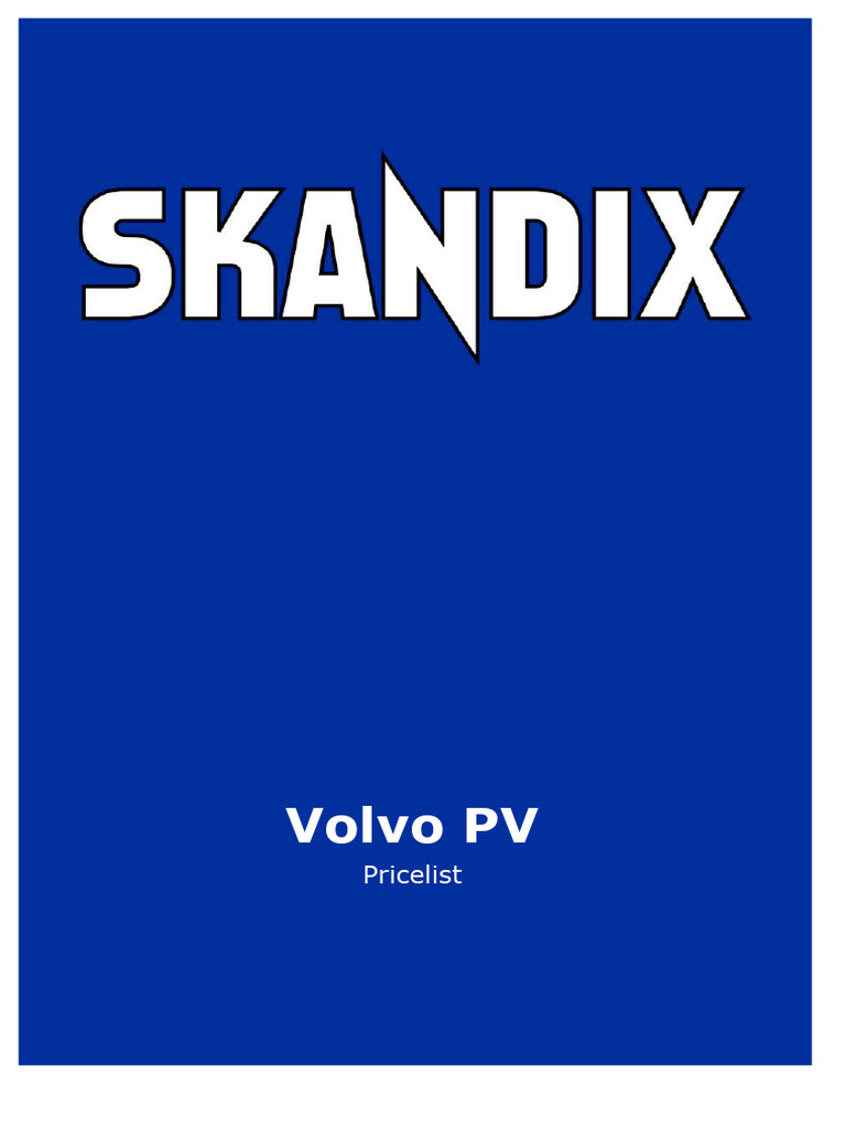 SKANDIX Pricelist Volvo PV | PDF | Carburetor | Axle
