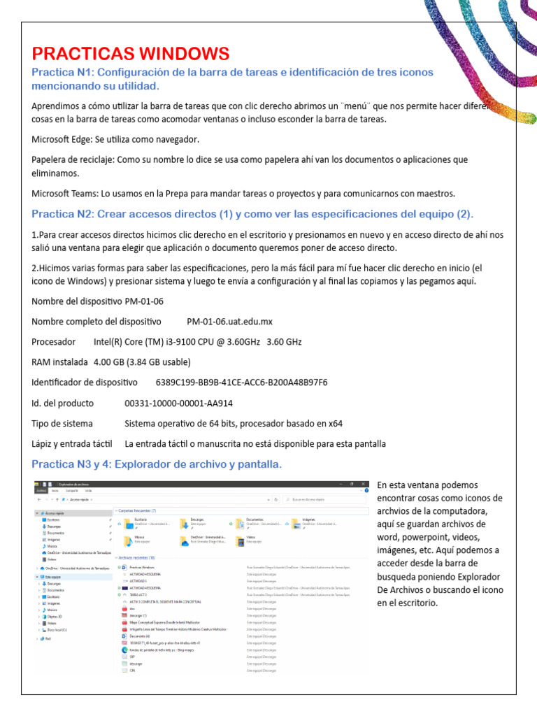 Practicas Windows | PDF | Archivo de computadora | Microsoft Windows