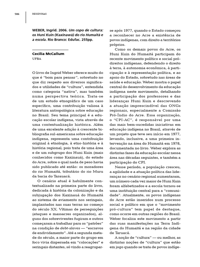 Resenha Um Copo de Cultura - Lagrou | PDF | Gênero | Estudos de Gênero