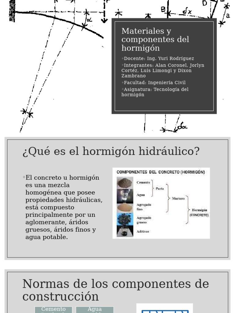 Composición y Componentes del Hormigón | PDF | Hormigón | Cemento