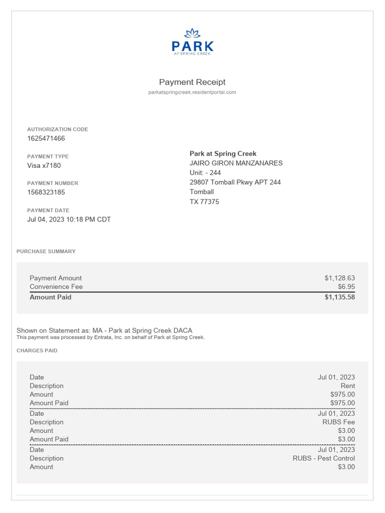 Payment Receipt 1568323185 | PDF | Service Industries | Payments