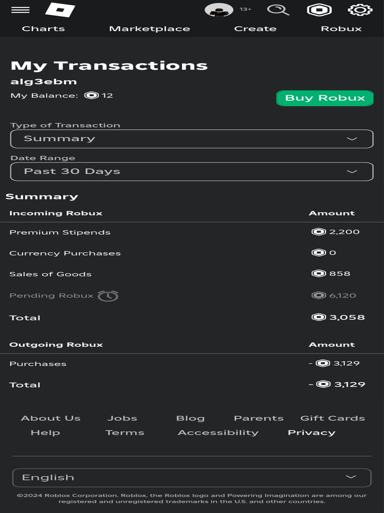 My Transactions - Roblox | PDF