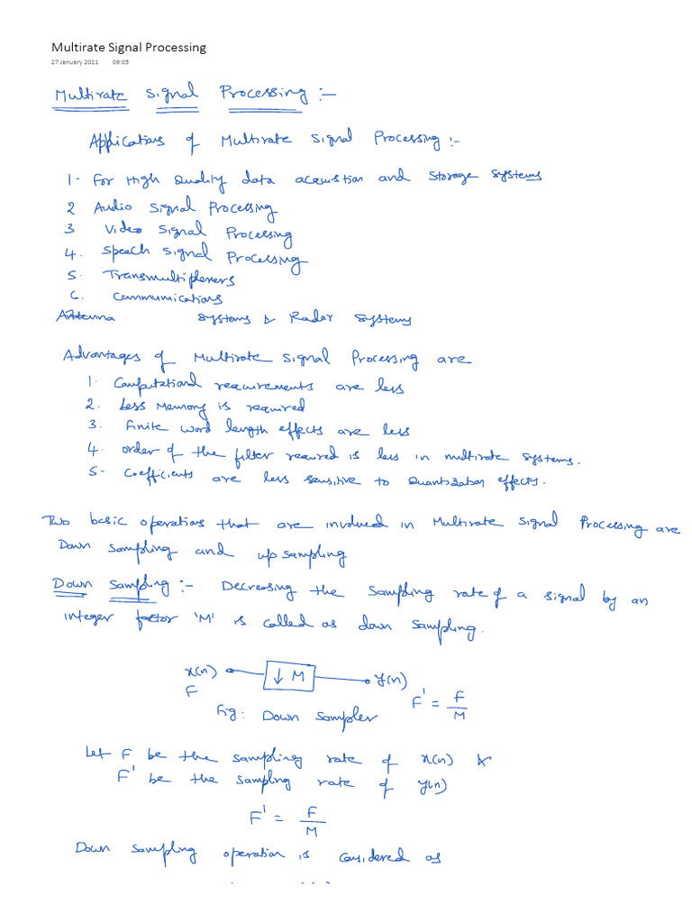 Multirate Signal Processing | PDF