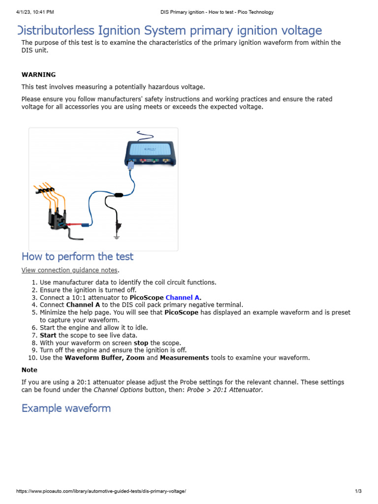 DIS Primary Ignition - How To Test | PDF | Inductor | Voltage