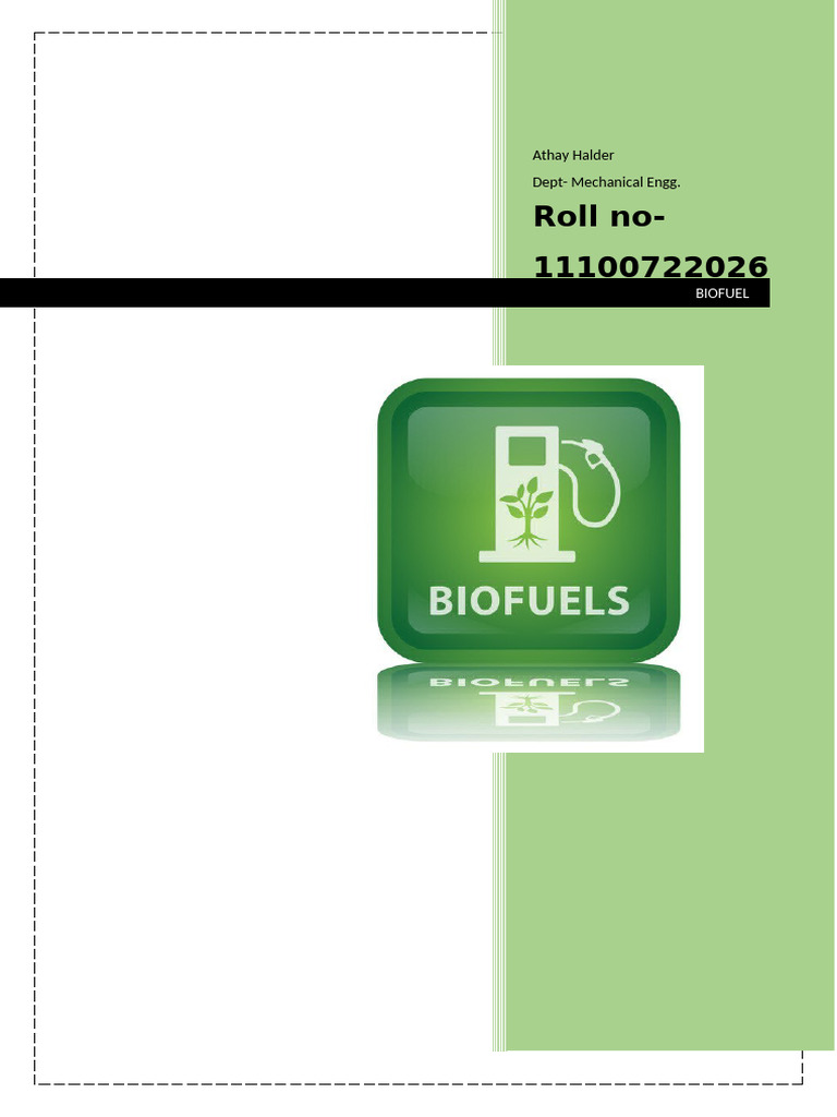 BIOFUEL | PDF | Biofuel | Algae Fuel