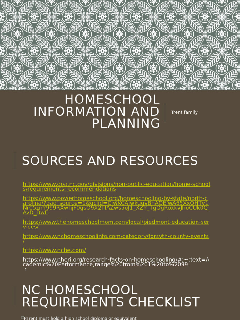 Homeschool Information and Planning | PDF | Homeschooling | Teachers