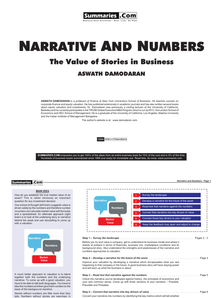 Narrative and Numbers | PDF | Valuation (Finance) | Business
