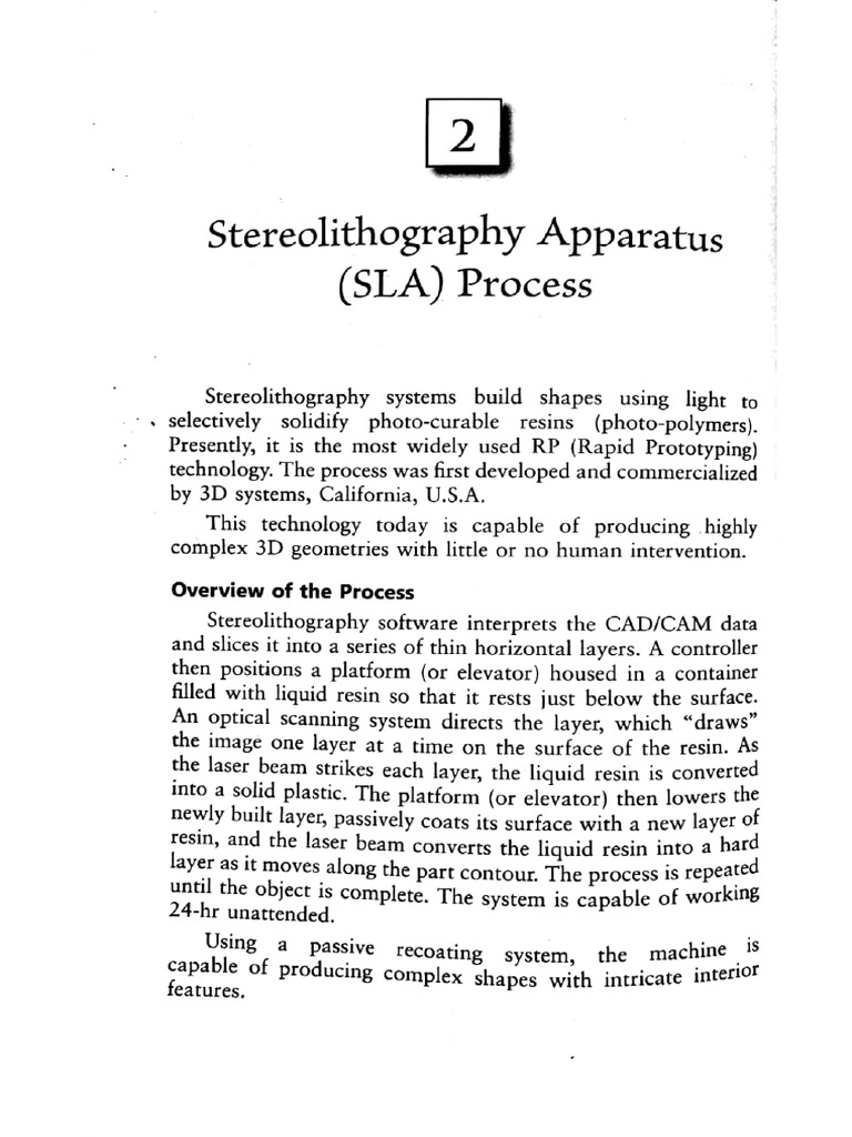 Stereolithography Apparatus | PDF