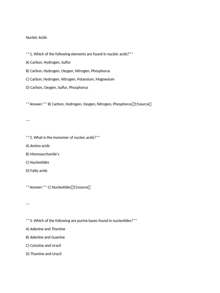 Nucleic Acids Worksheet Homemade | PDF