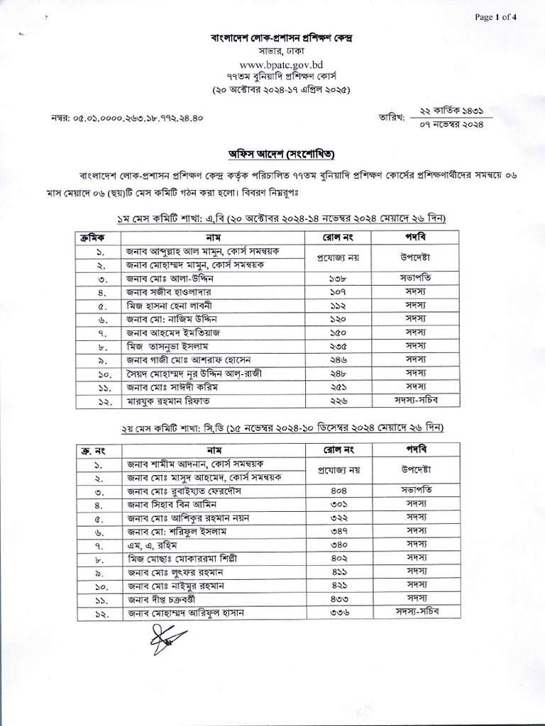 Revised Mess Committee - 40 7-11-24 | PDF