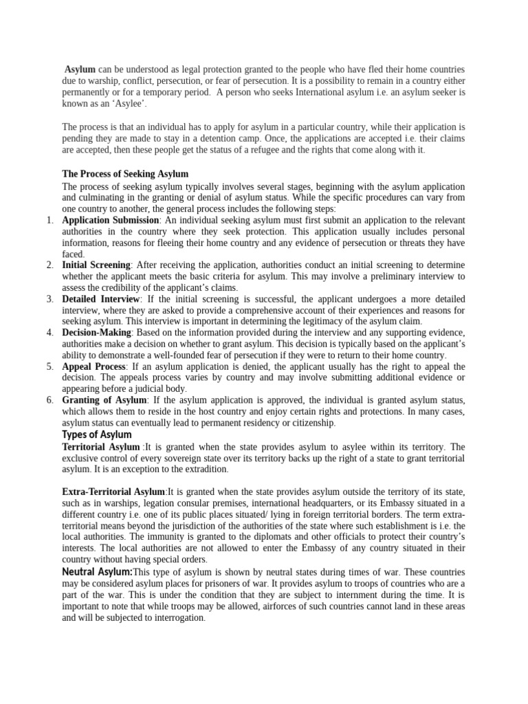 Asylum | PDF | Asylum Seeker | Extradition