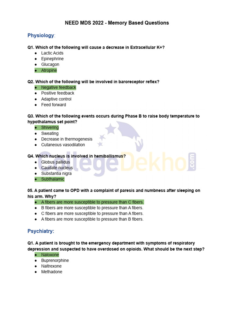 Neet Mds 2022 Question Paper 2 | PDF | Clinical Medicine | Medical ...