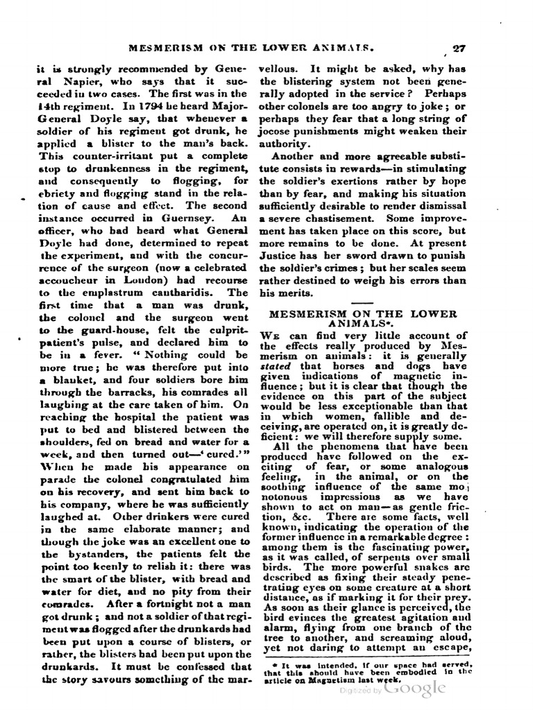 Mesmerism On Lower Animals London - Medical - Gazette 1838 | PDF | Law | History