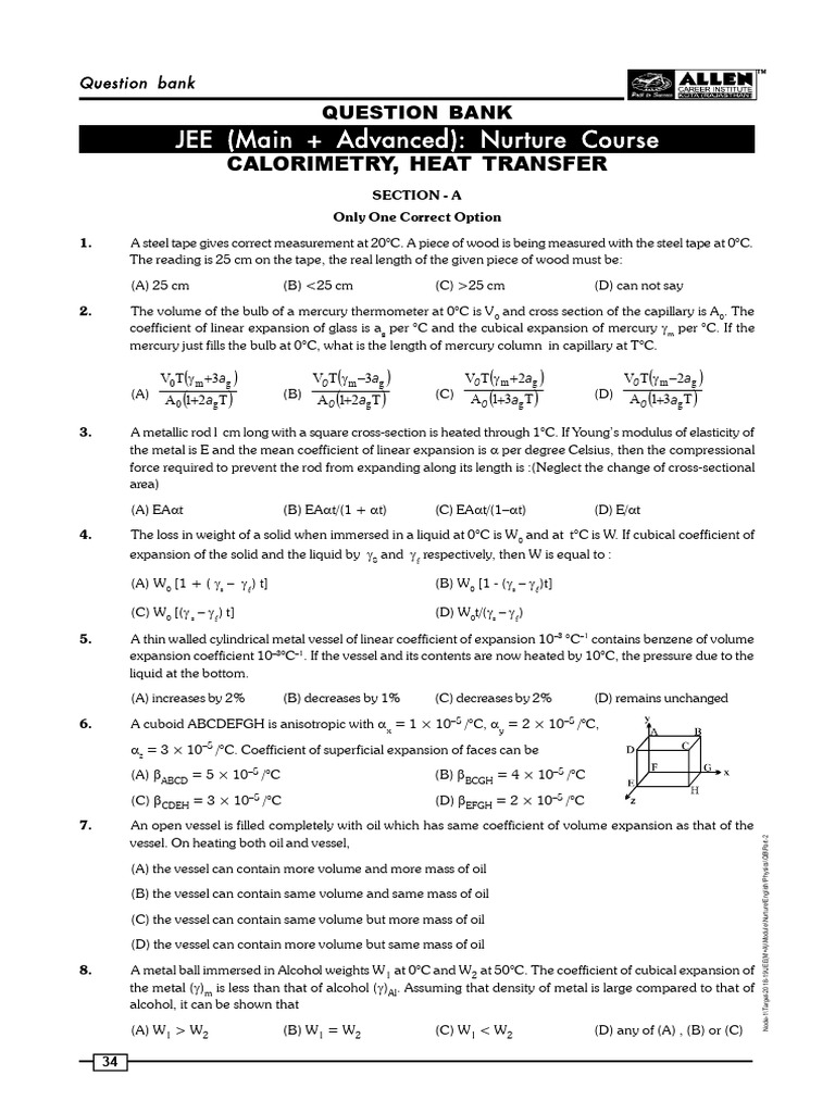 Calorimetry, Heat Transfer | PDF | Volume | Density