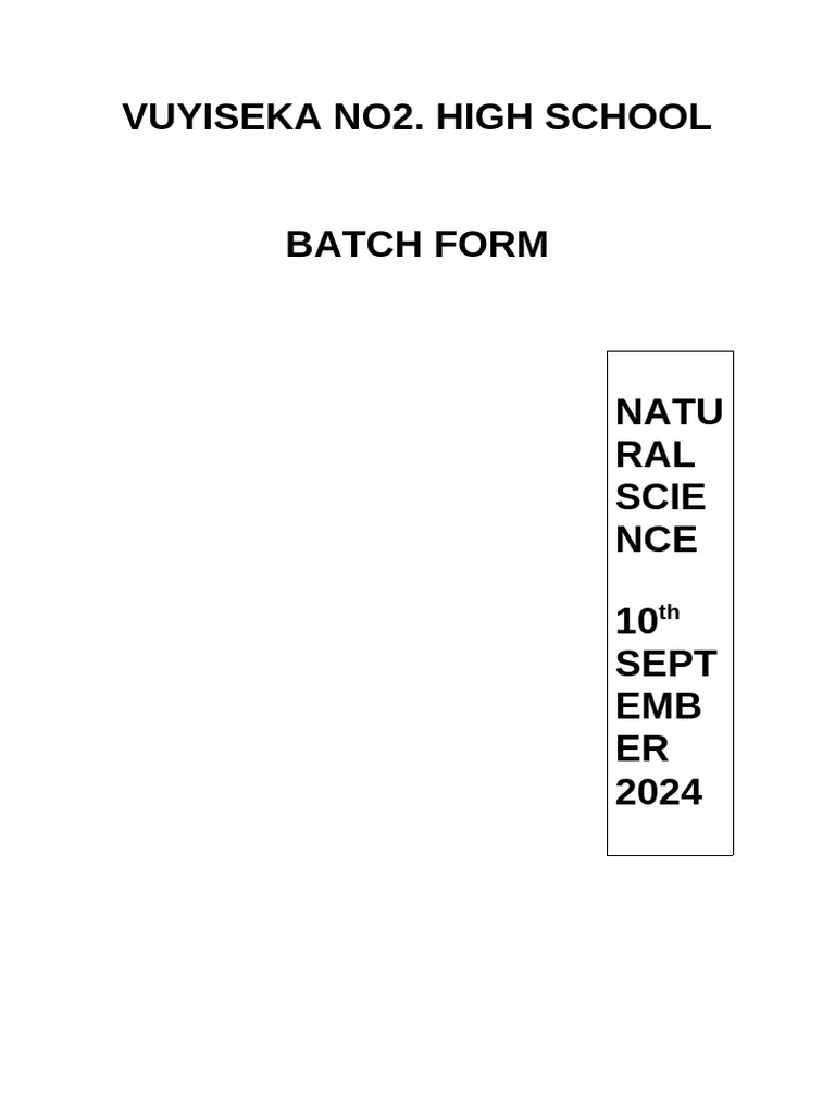 Batch Form | PDF