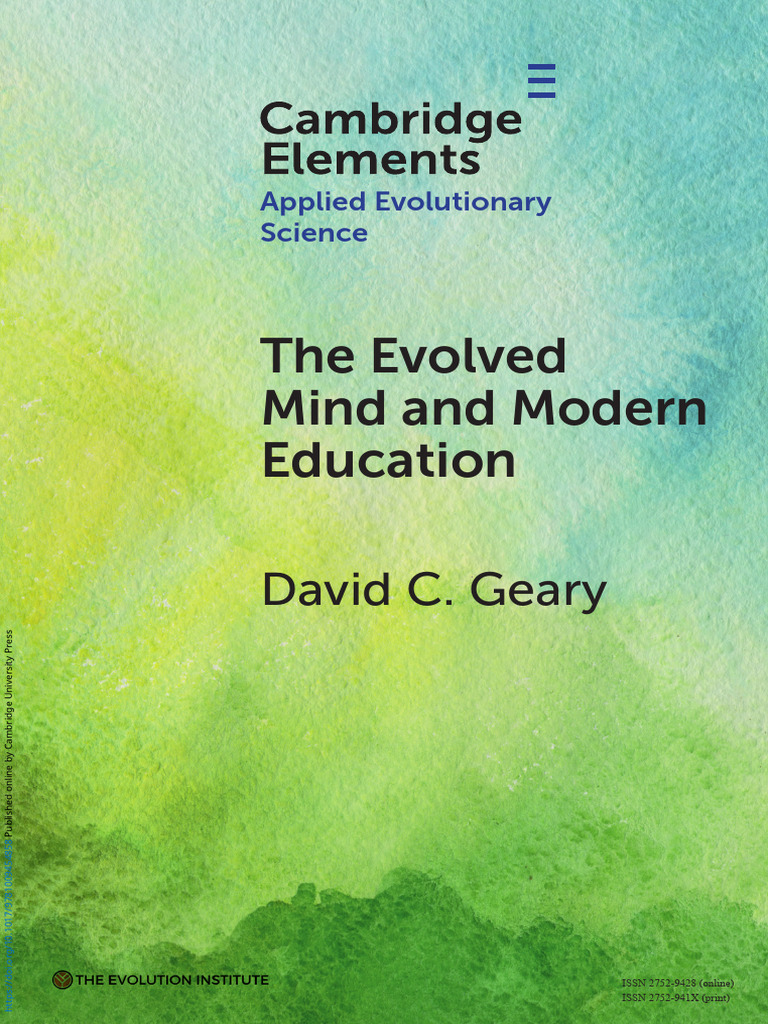 David C. Geary. The Evolved Mind and Modern Education. Cambridge ...