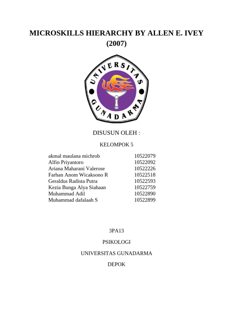 Tugas Microskills Hierarchy - Kel 5 - 3PA13 | PDF