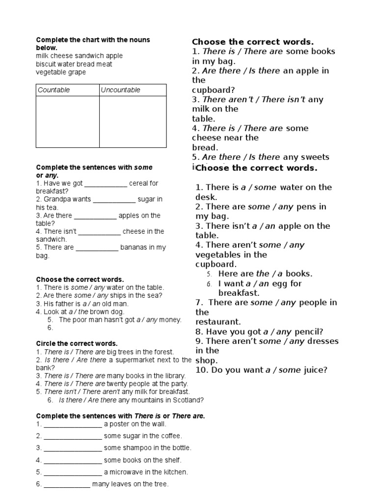 Some Any There Is There Are | PDF