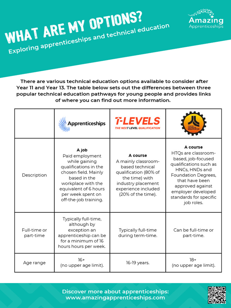 What Are My Options | PDF | Apprenticeship | Educational Stages