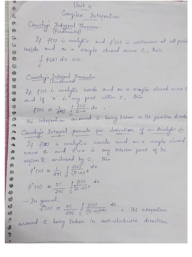 Unit 4 Complex Integration PDF | PDF