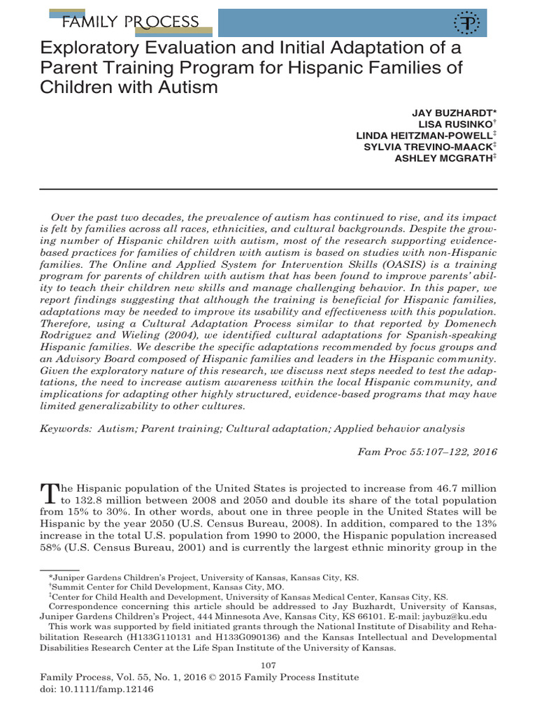 Buzhardt Children With Autism-2016-Family Process | PDF | Psychotherapy ...