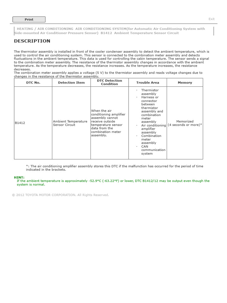 CHR B1412 DTC | PDF | Electrical Resistance And Conductance | Air ...