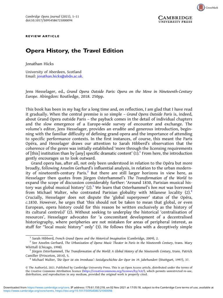Opera History The Travel Edition | PDF | Opera | Vocal Music