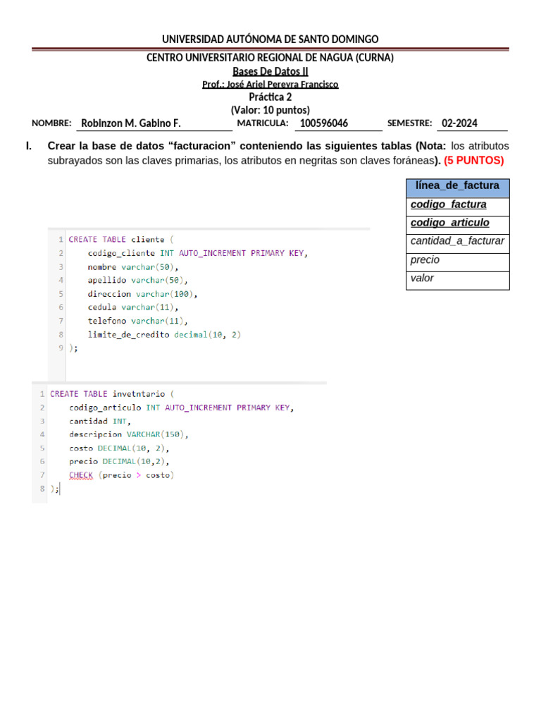 Practica 2 Bases de Datos II | PDF | Bases de datos | Informática