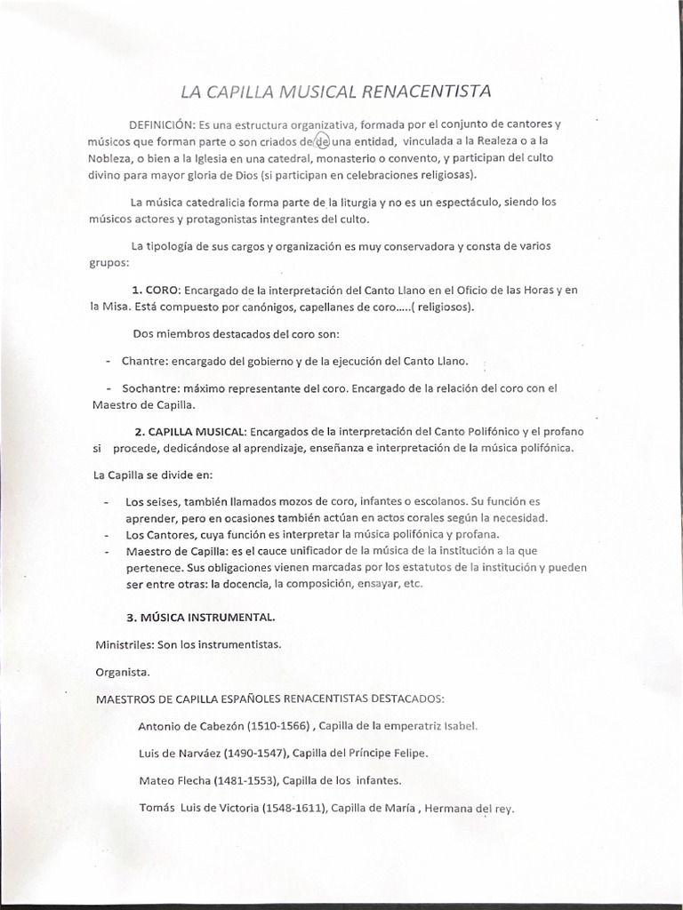 Capilla Musical | PDF