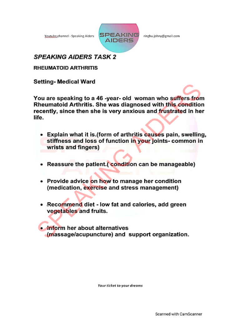 Speaking Aiders Roleplay Based On Recent Exam Questions Set 1 2 | PDF