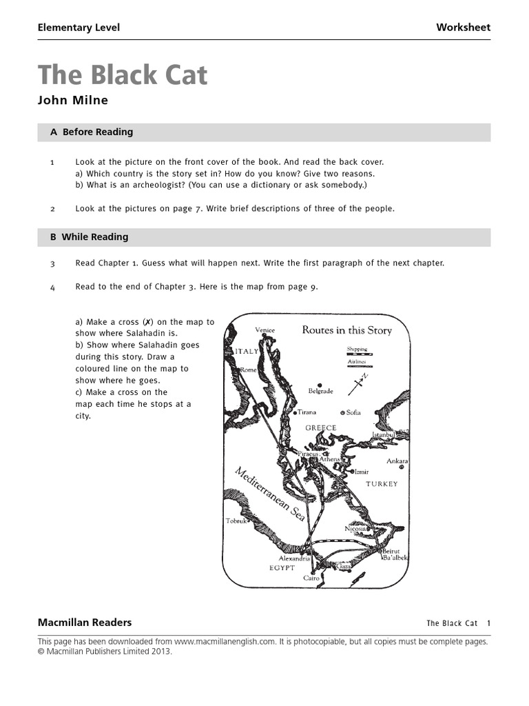 The Black Cat Worksheet for Students | PDF