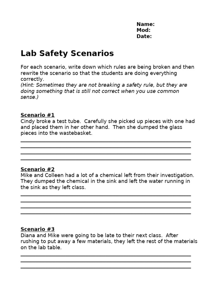 Lab Safety Scenarios and Solutions | PDF | Computers