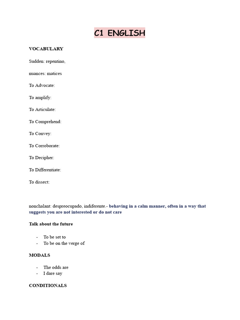 c1 English | PDF | Foreign Language Studies