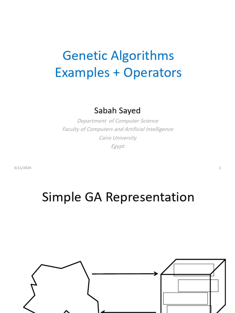 GA Lec4 GA Examples Oprators | PDF | Fitness (Biology) | Algorithms