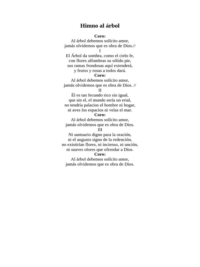 Himno Al Árbol | PDF