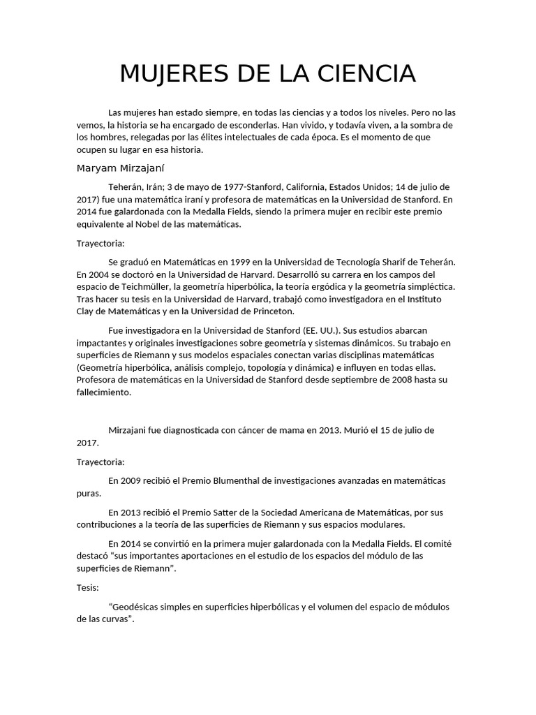 Mujeres de La Ciencia | PDF | Astronomía