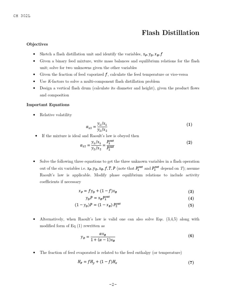 2 Flash Distillation | PDF | Distillation | Chemistry