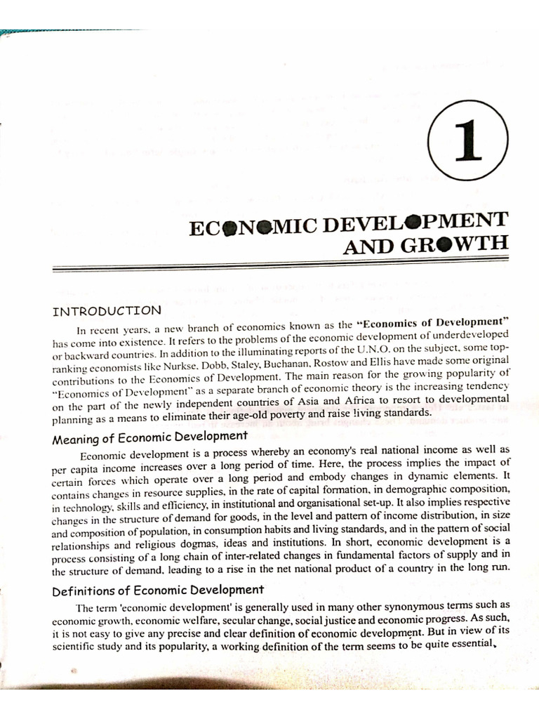 Economic Development Sem3 | PDF