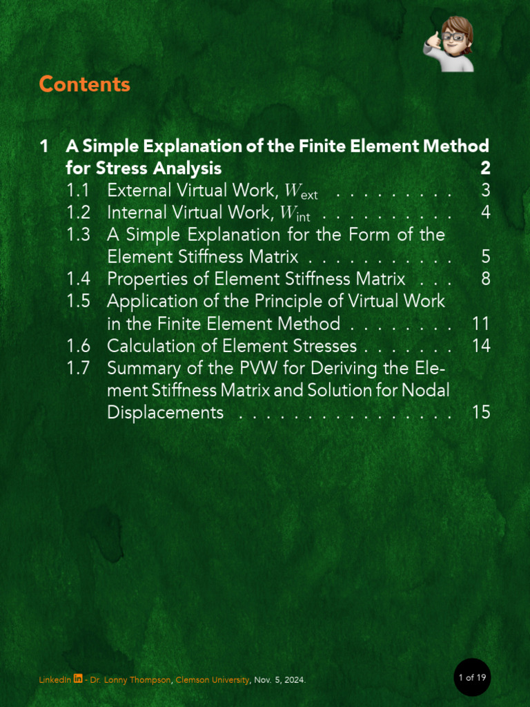 Simple Explanation of FEM For Stress Analysis | PDF | Finite Element Method | Matrix (Mathematics)