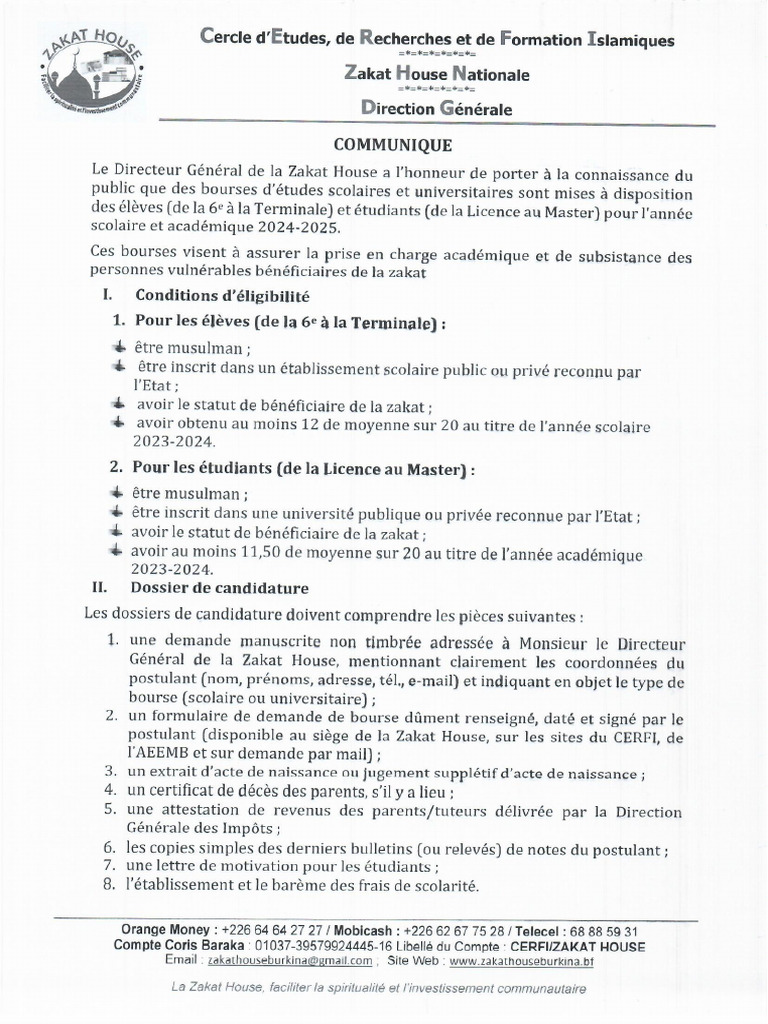 Communiqué Bourse 2024 | PDF