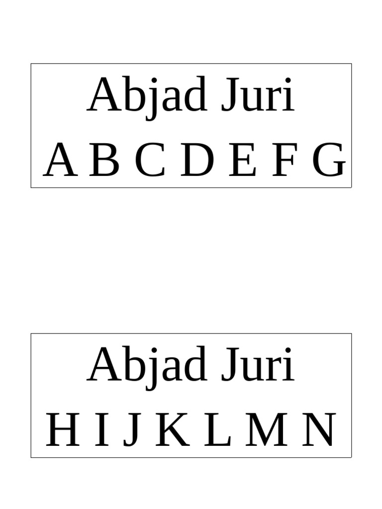 Abjad Juri Abcdefg | PDF