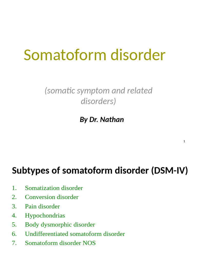 Understanding Somatic Symptom Disorders | PDF | Mental Disorder ...
