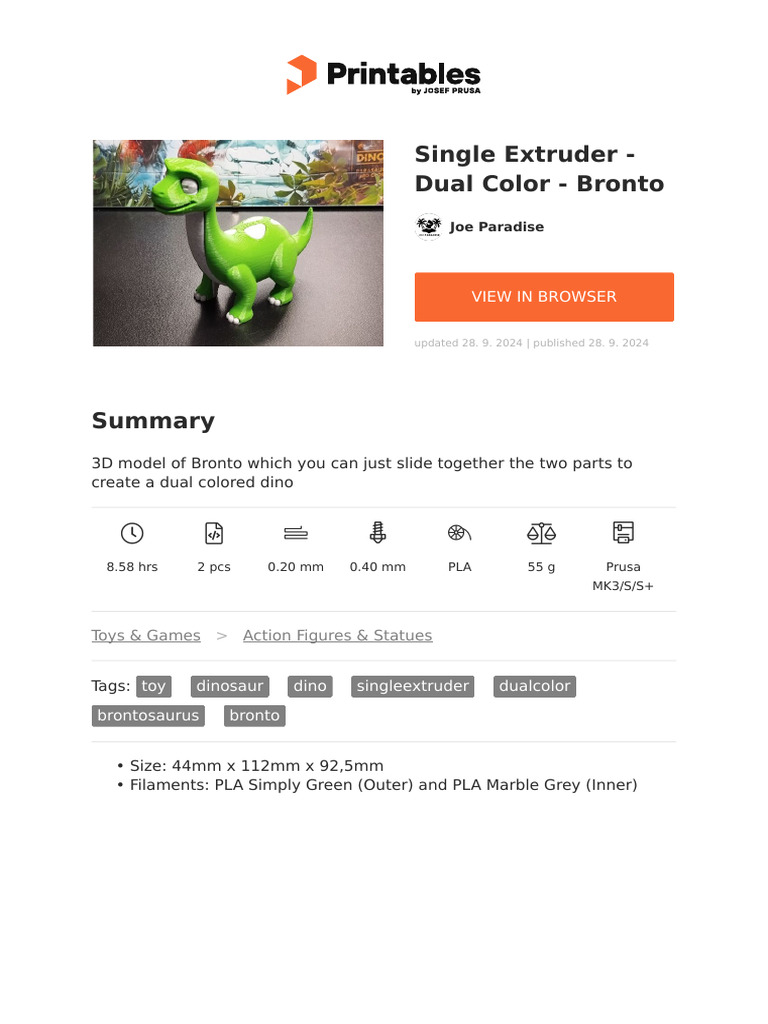 Single Extruder Dual Color Bronto | PDF
