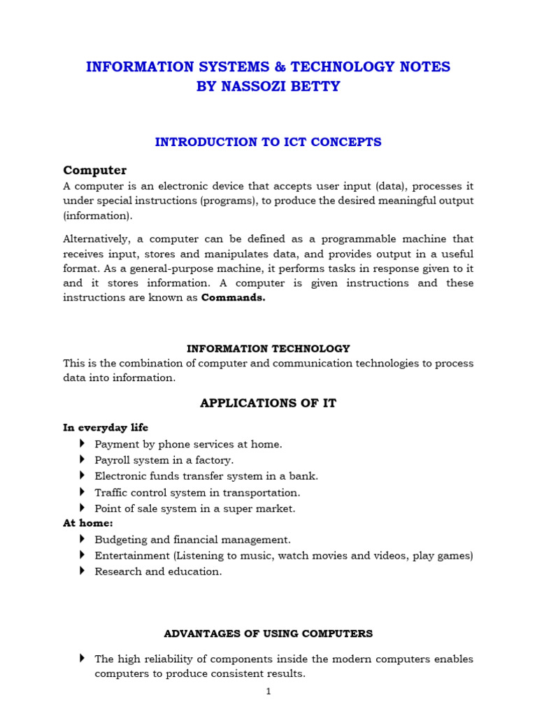 Fundamentals of IT | PDF | Random Access Memory | Read Only Memory