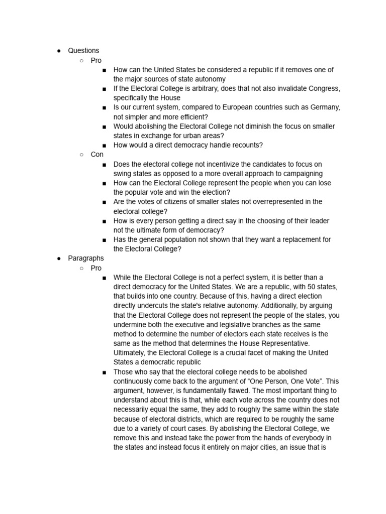 Electoral College Debate | PDF | Swing State | Democracy