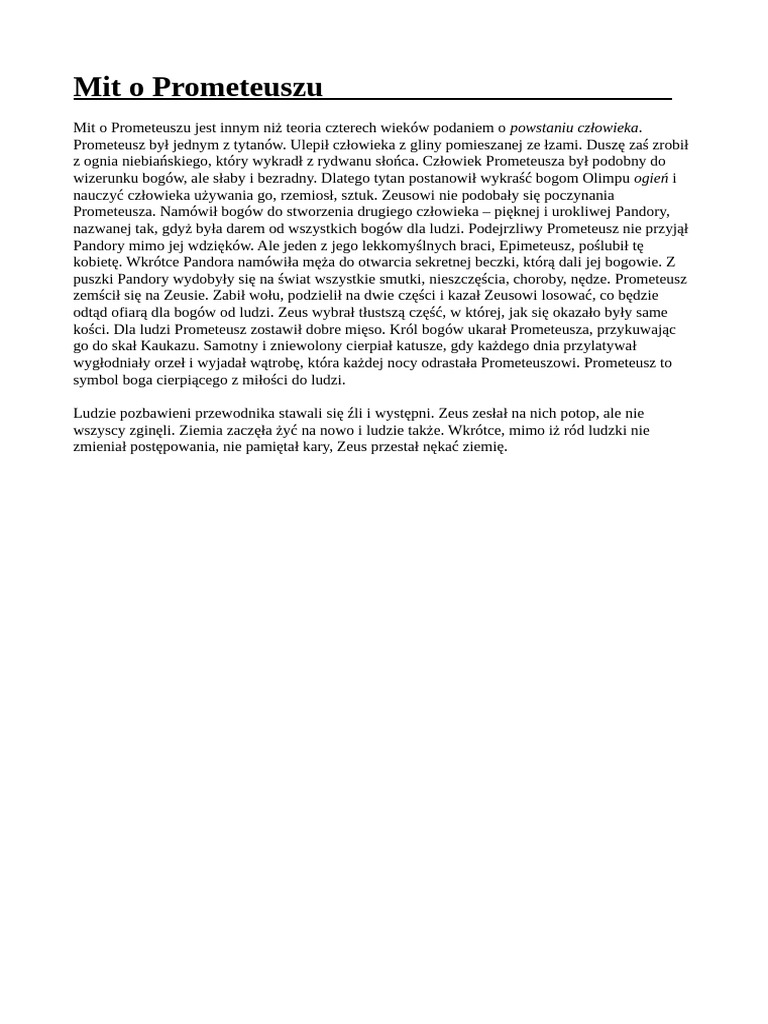 Mit o Prometeuszu | PDF