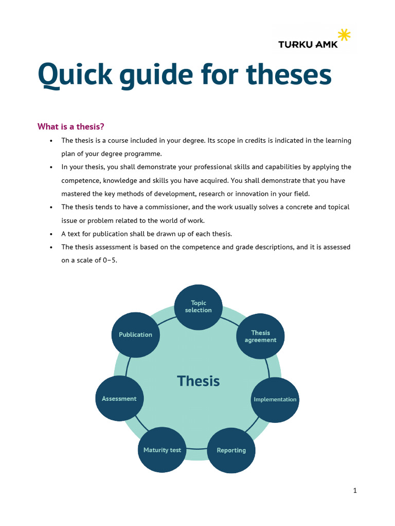 Quick Guide For Theses | PDF | Thesis | Learning