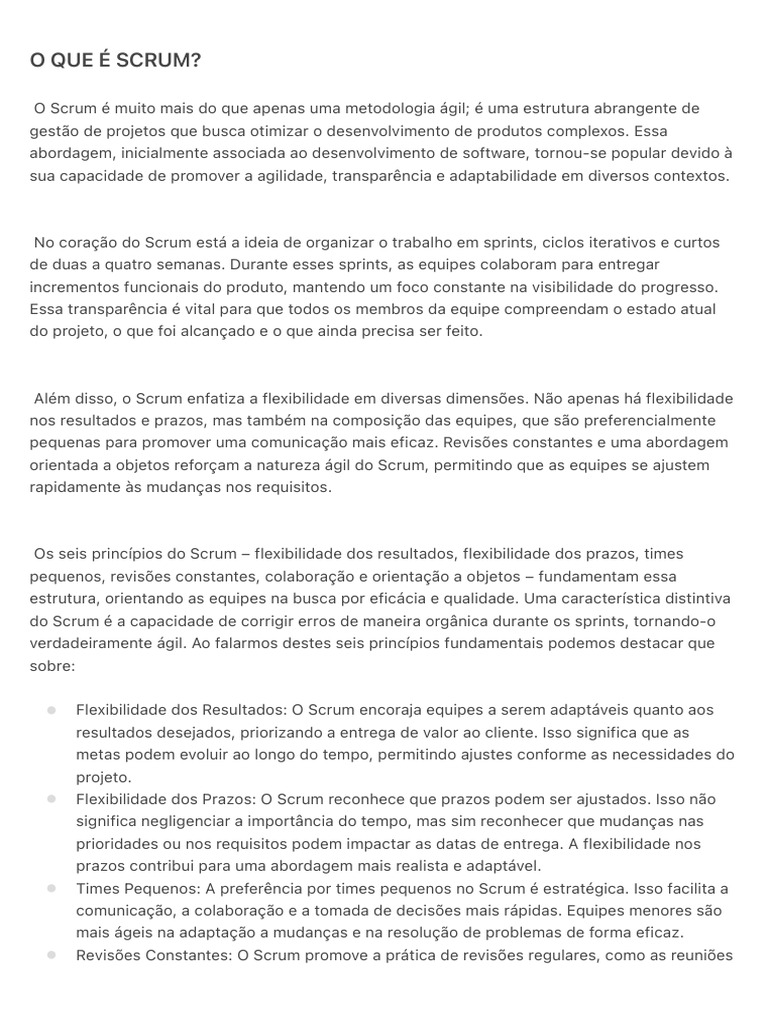Entenda o Scrum: Princípios e Benefícios | PDF | Desenvolvimento ágil ...