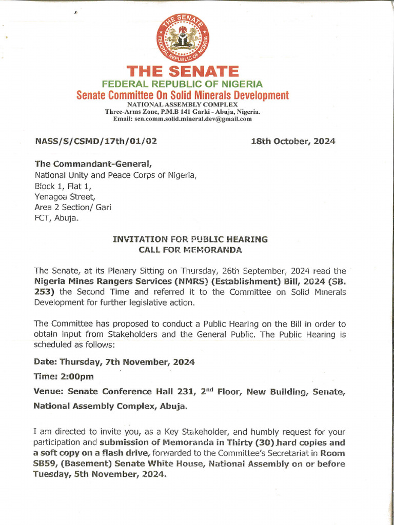 Invitation For Public Hearing | PDF